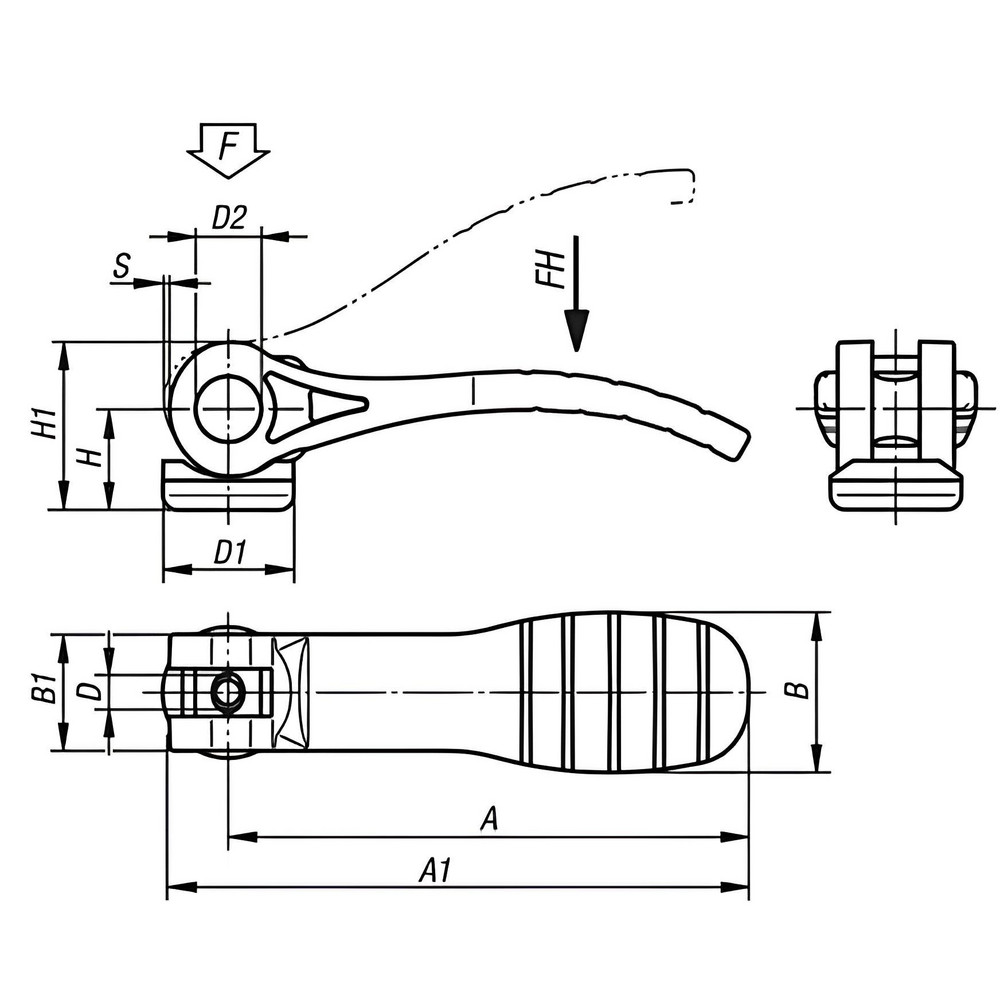 KIPP - Adjustable Clamping Handle: Adjustable Cam Lever, M8x1.25 Thread ...