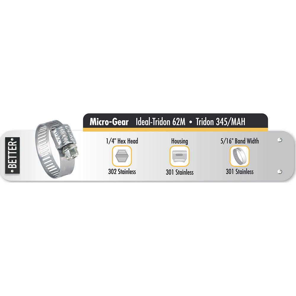 IDEAL TRIDON - Worm Gear Clamps: Clamp Type: Miniature Worm Drive ...