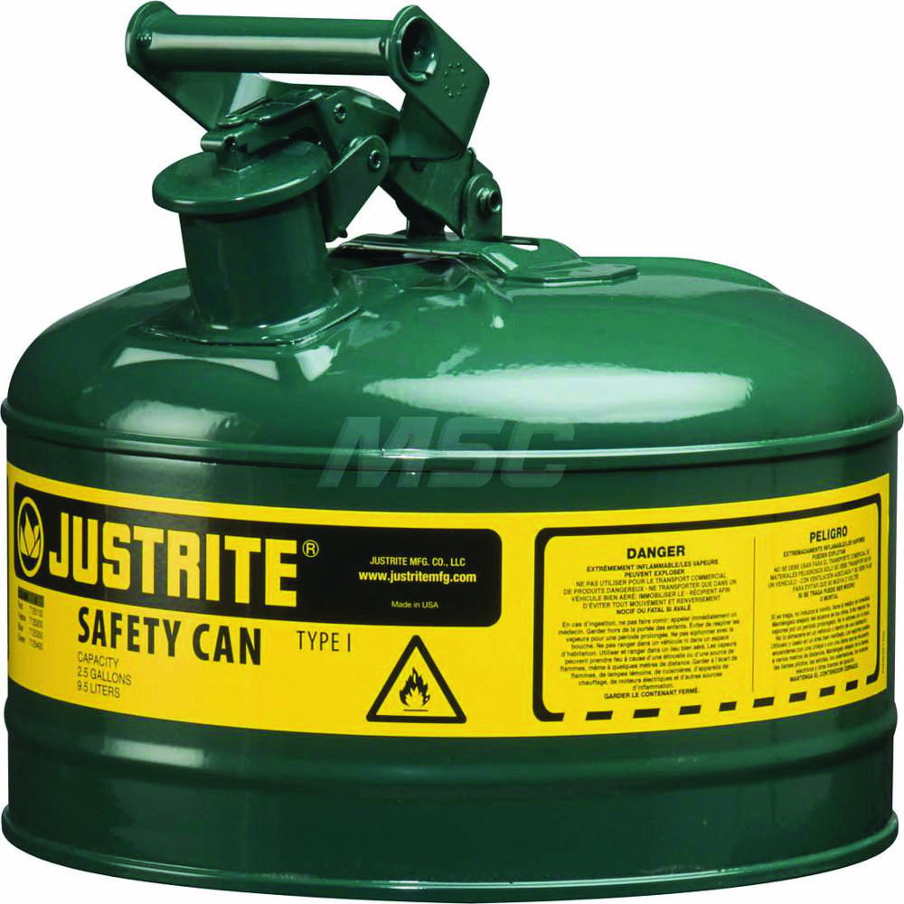 Justrite® - Safety Can: 2.5 gal, Steel | MSC Direct
