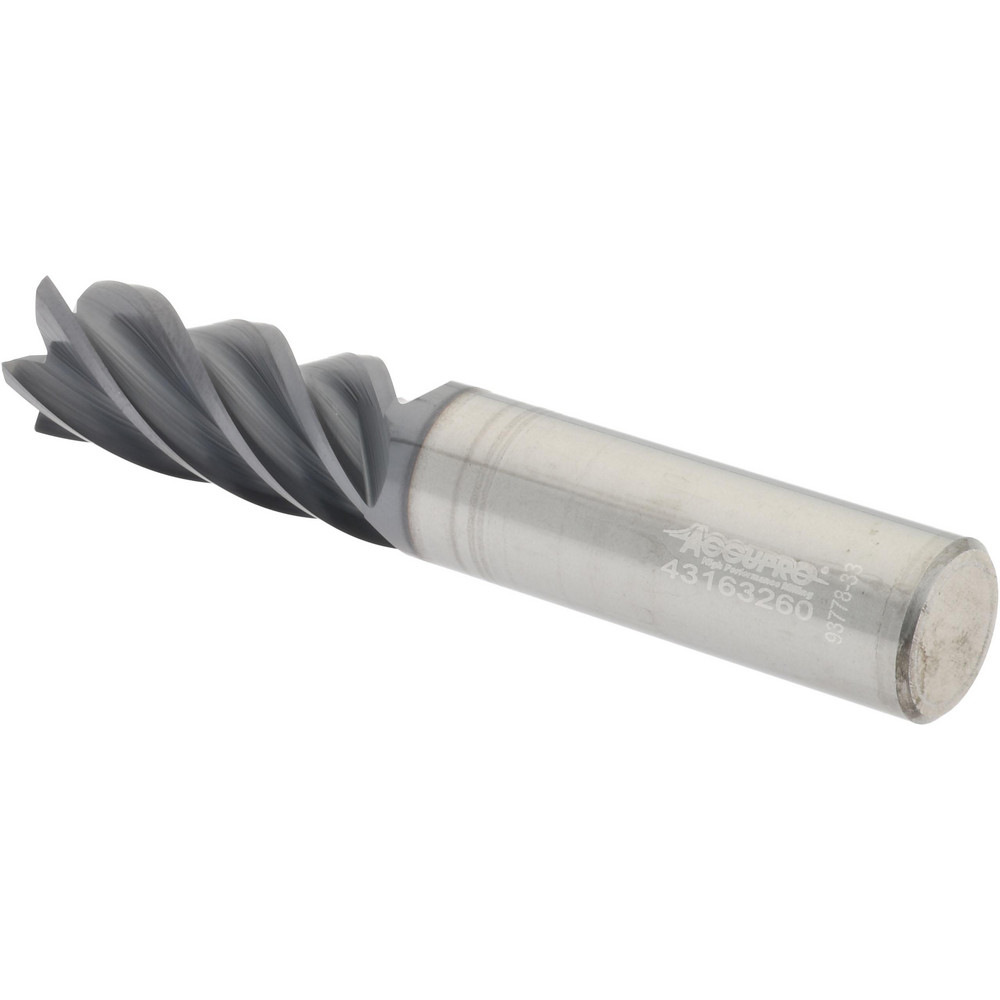 Accupro - Corner Radius End Mill: 1/2" Dia, 1-1/4" LOC, 0.0150" Radius ...