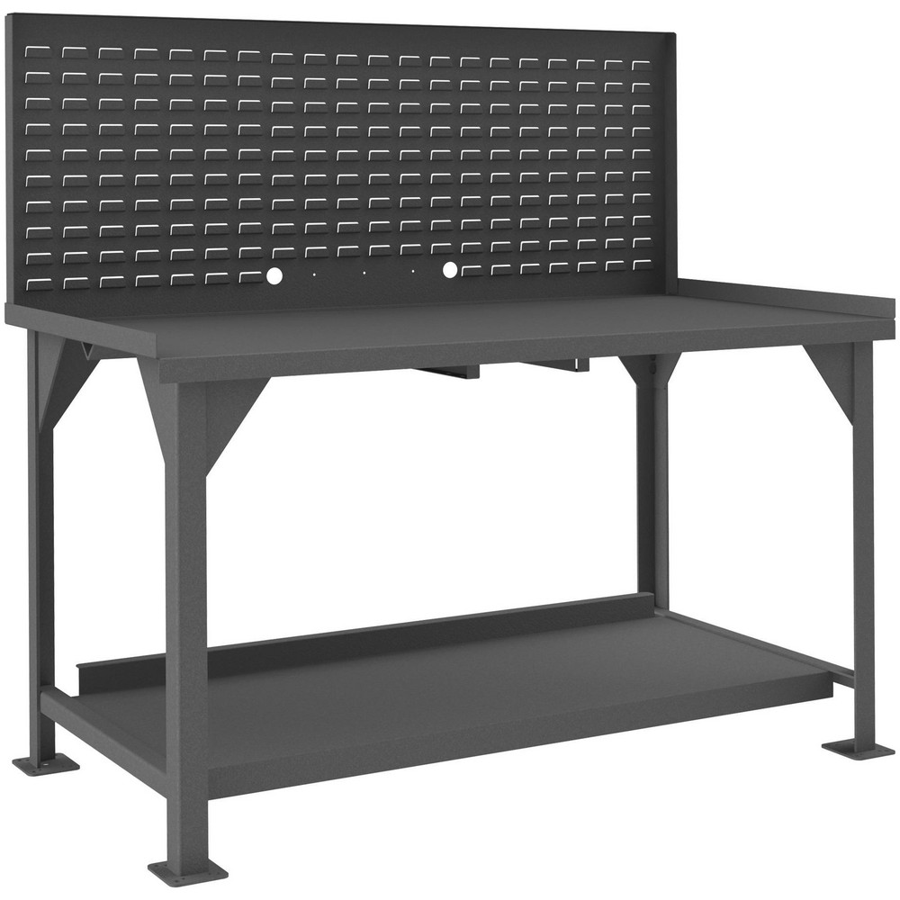 Durham - Heavy-Duty Work Bench with Louvered Panel: 60" Wide, 30" Deep ...