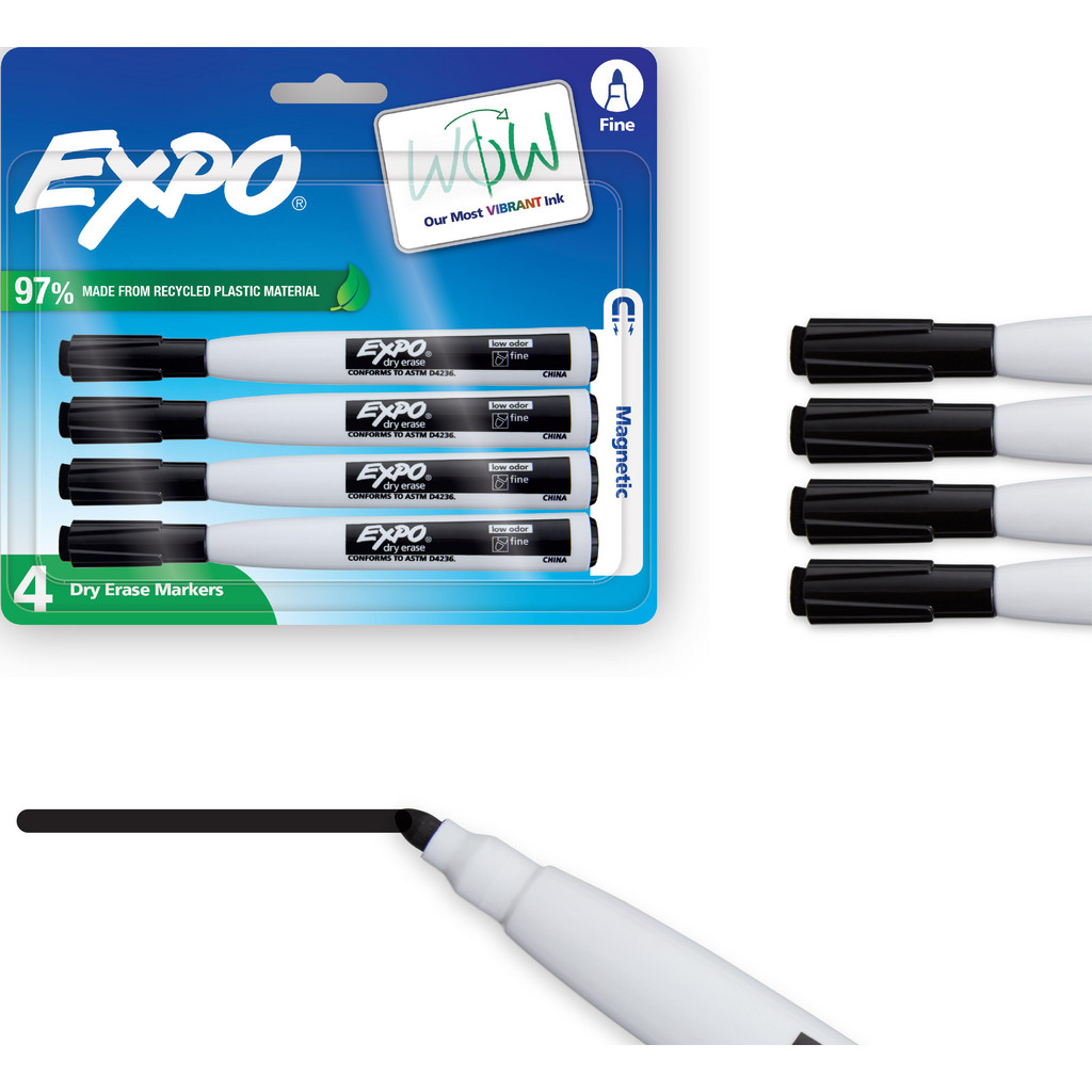 Expo - Dry Erase Markers & Accessories: Color: Black; Tip Type: Fine ...