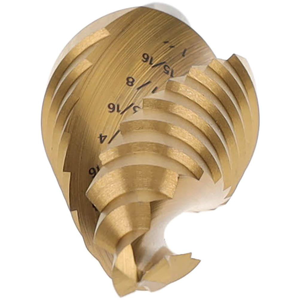 Hertel - Step Drill Bit: 13/32" Min, 1" Max, 3/8" Shank Dia, High-Speed ...