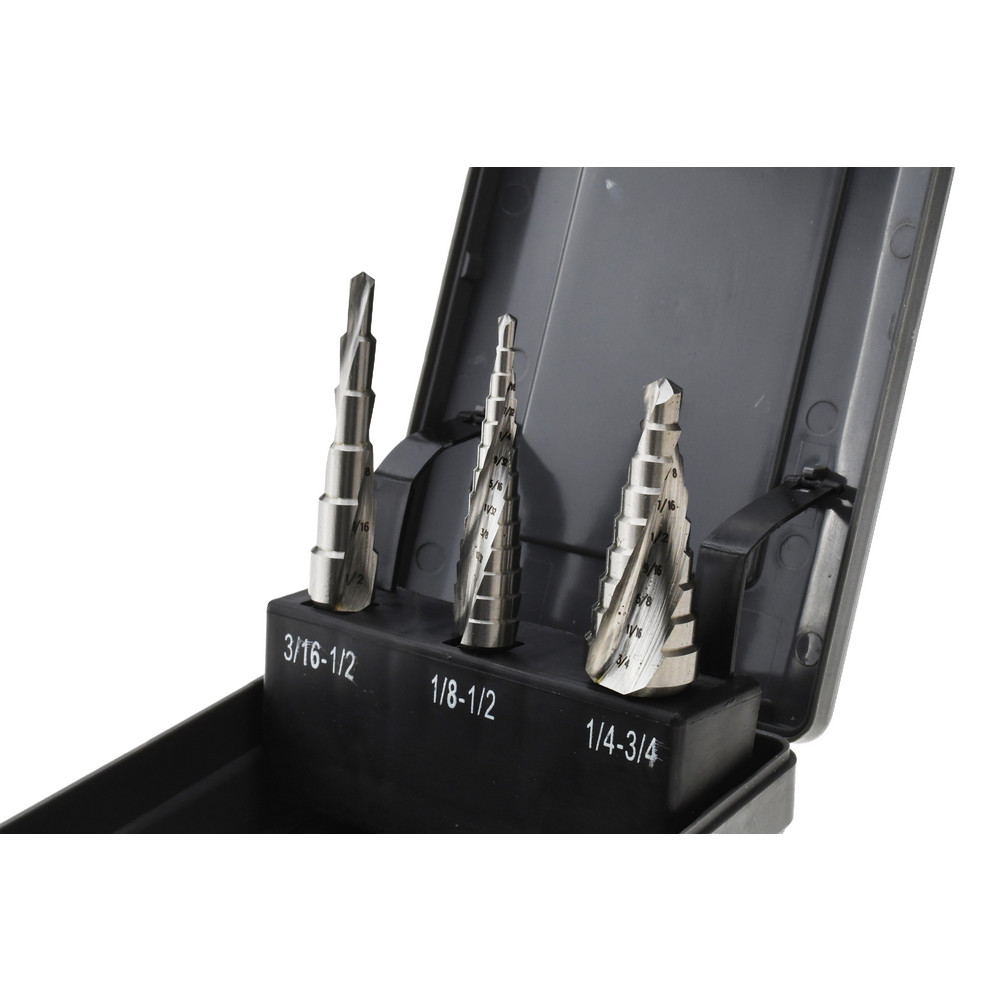 Hertel - Drill Bit Set: Step Drill Bits, 3 Pc, 118 °, Cobalt | MSC Direct