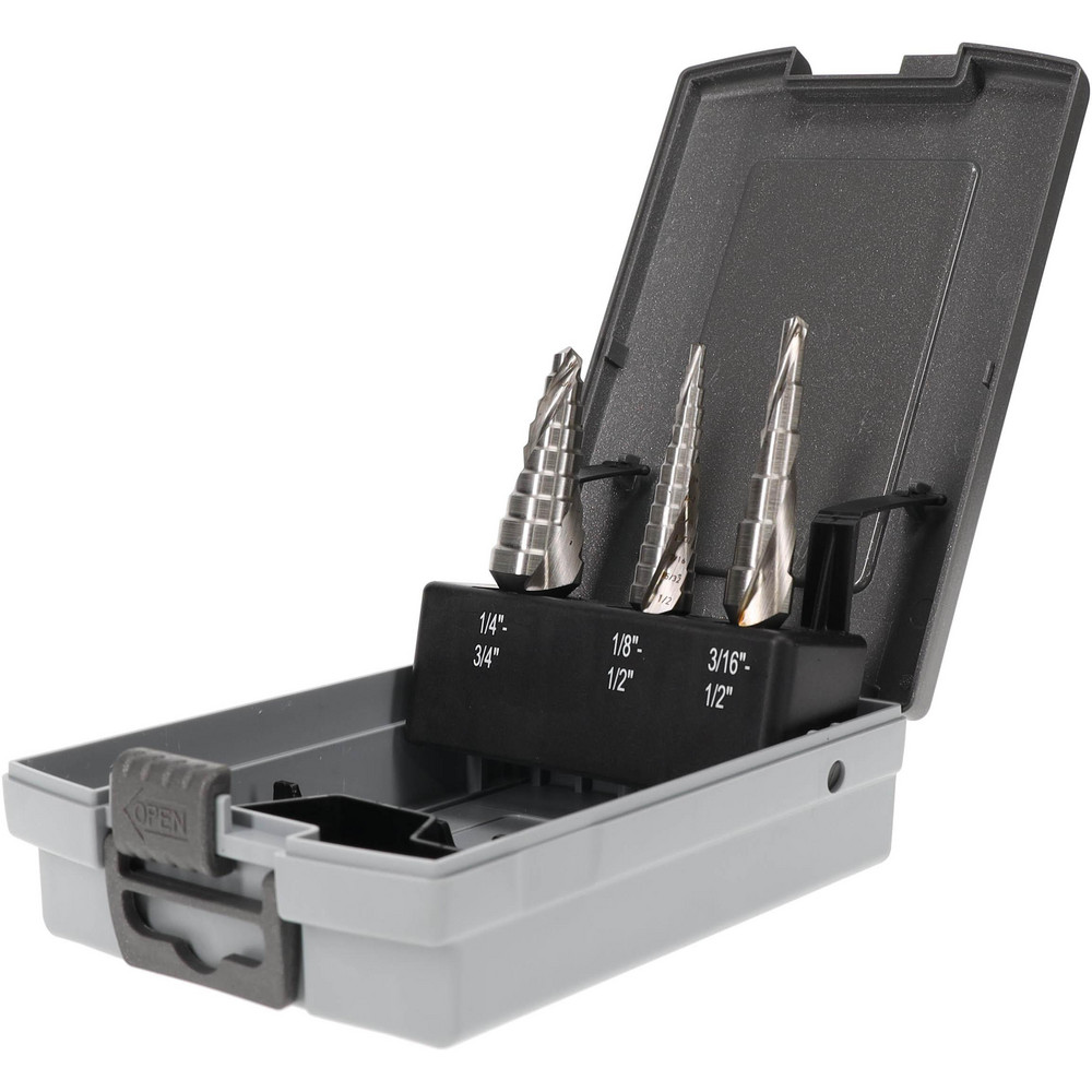 Hertel - Drill Bit Set: Step Drill Bits, 3 Pc, 118 °, High Speed Steel ...