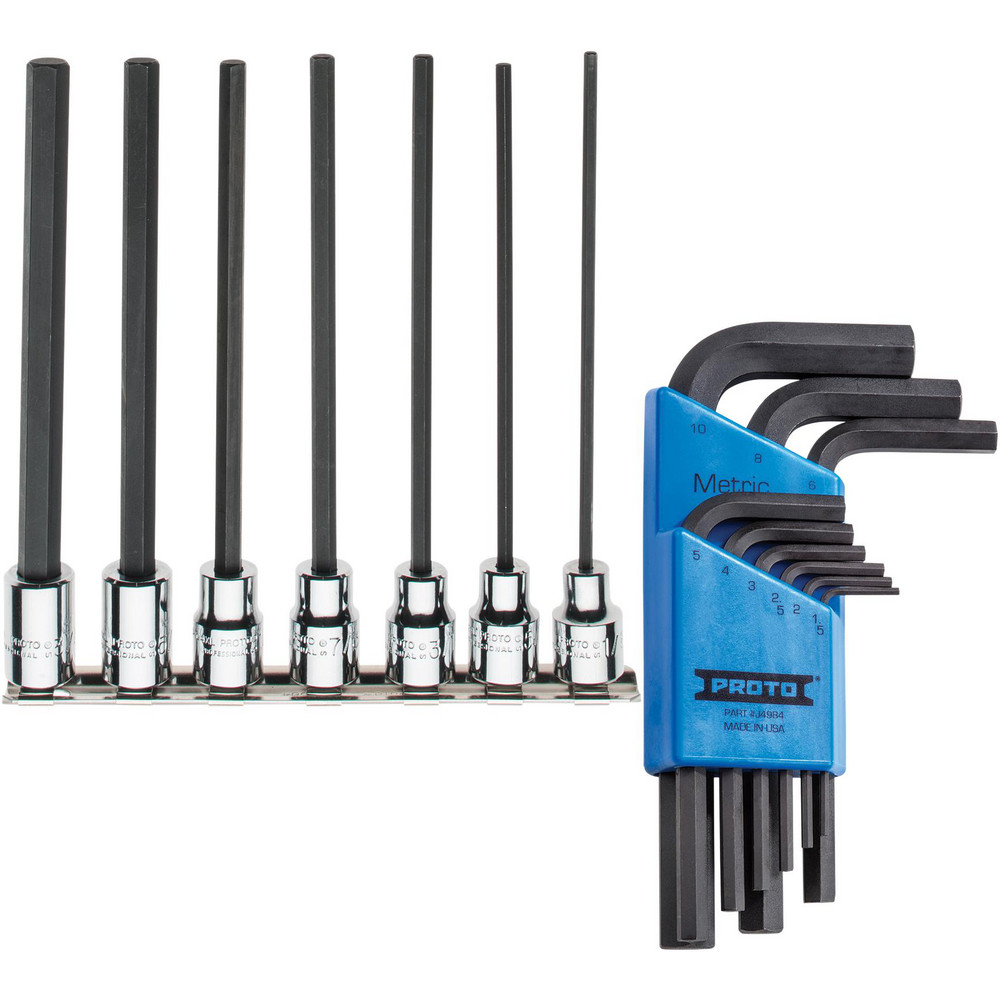 Proto - Hex & Torx Bit Socket Sets: Set Type: Hex Bit; Drive Size (Inch ...