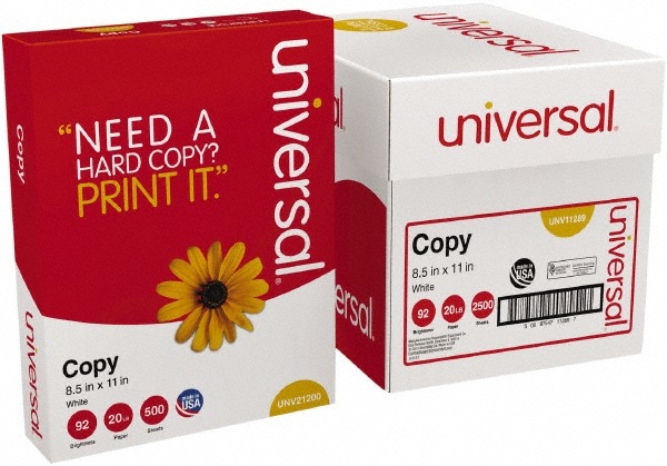 UNIVERSAL - 8-1/2" x 11" White Copy Paper - 43481118 - MSC Industrial ...