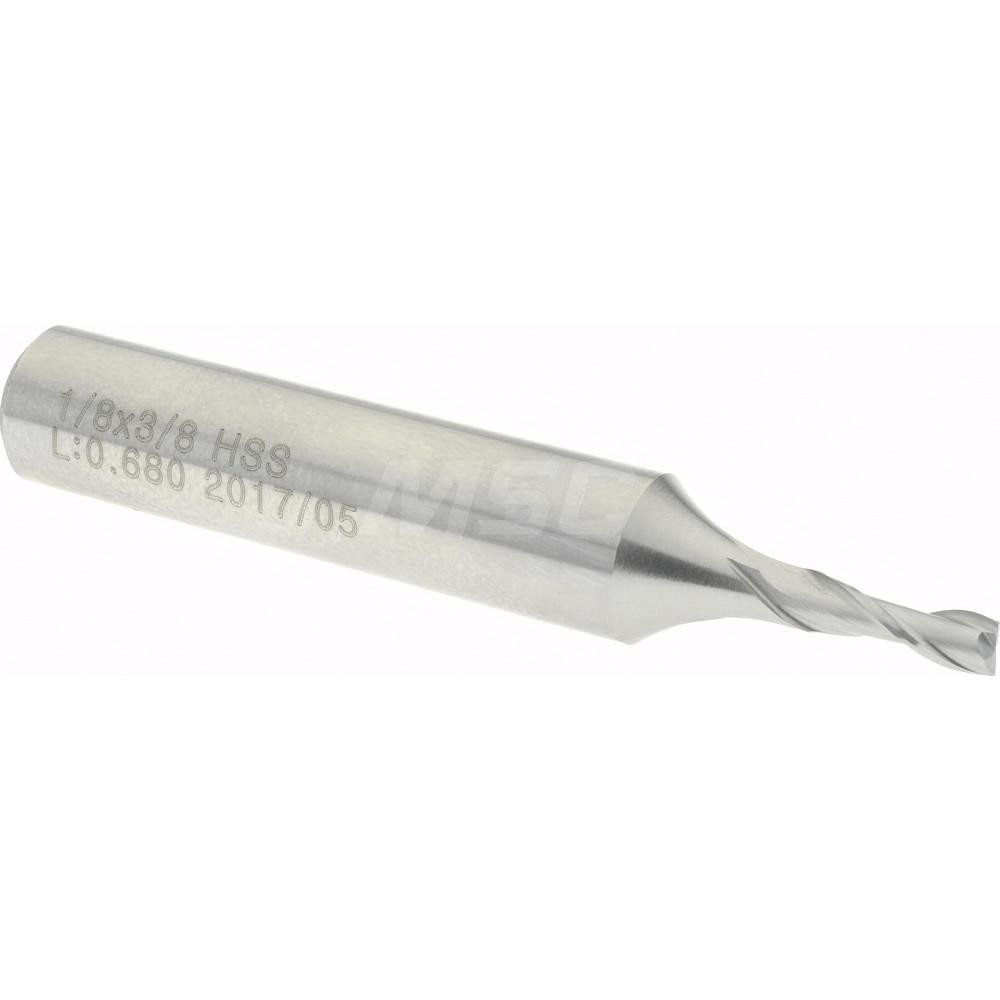 Value Collection - Square End Mill: 1/8" Dia, 3/8" LOC, 2 Flute, High ...