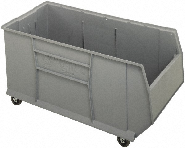 Quantum Storage - Plastic Hopper Stacking Bin: Gray | MSC Direct