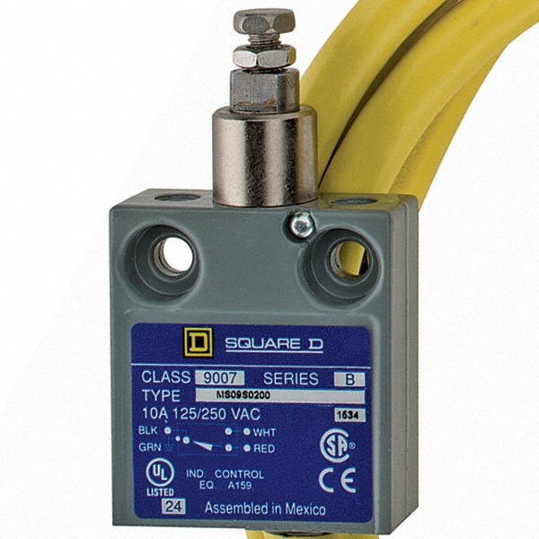 Square D - SPDT, NC/NO, 240 VAC, Prewired Terminal, Plunger Actuator ...