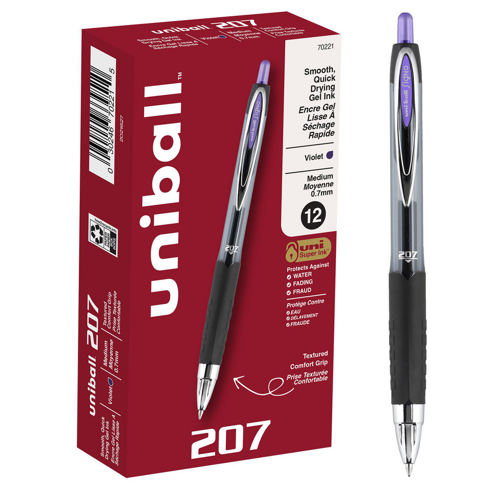 Uni-Ball - Retractable Pen: 0.7 mm Tip, Purple Ink | MSC Direct