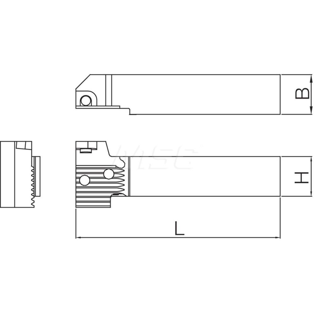 Kyocera - Indexable Grooving Toolholder: KGDR16-C 1" SHANK, External ...
