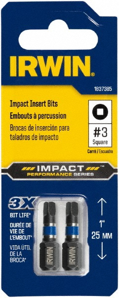 Irwin - Screwdriver Insert Bit: #3 Square Point | MSC Direct