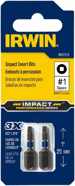 Irwin - Screwdriver Insert Bit: #1 Square Point | MSC Direct