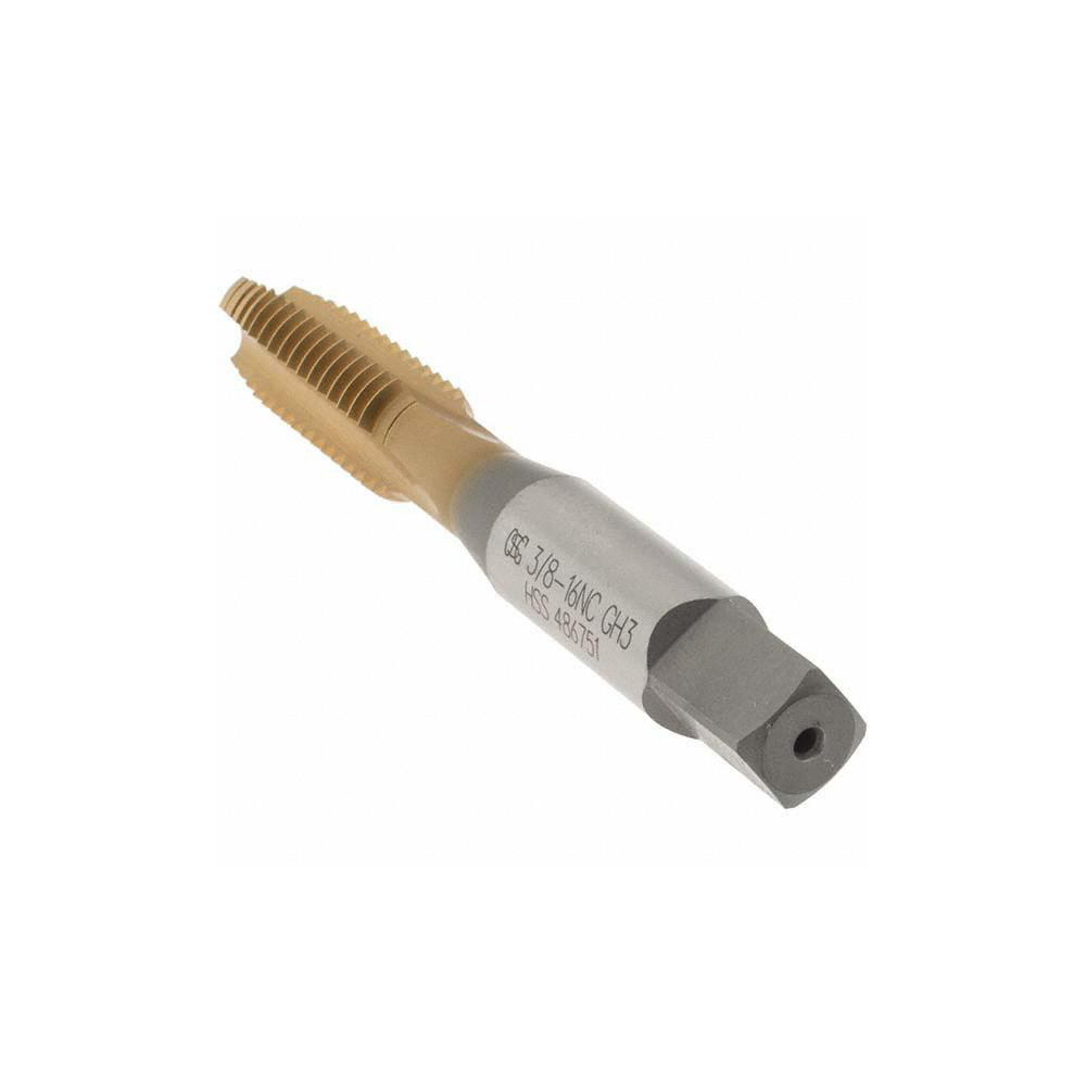 OSG - Straight Flute Tap: 3/8-16 UNC, 3 Flute, Plug Chamfer, 3B Class ...