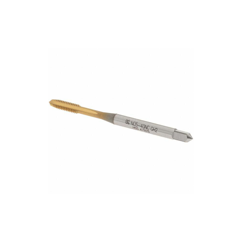 OSG - Straight Flute Tap: #5-40 UNC, 3 Flute, Plug Chamfer, 2B Class of ...