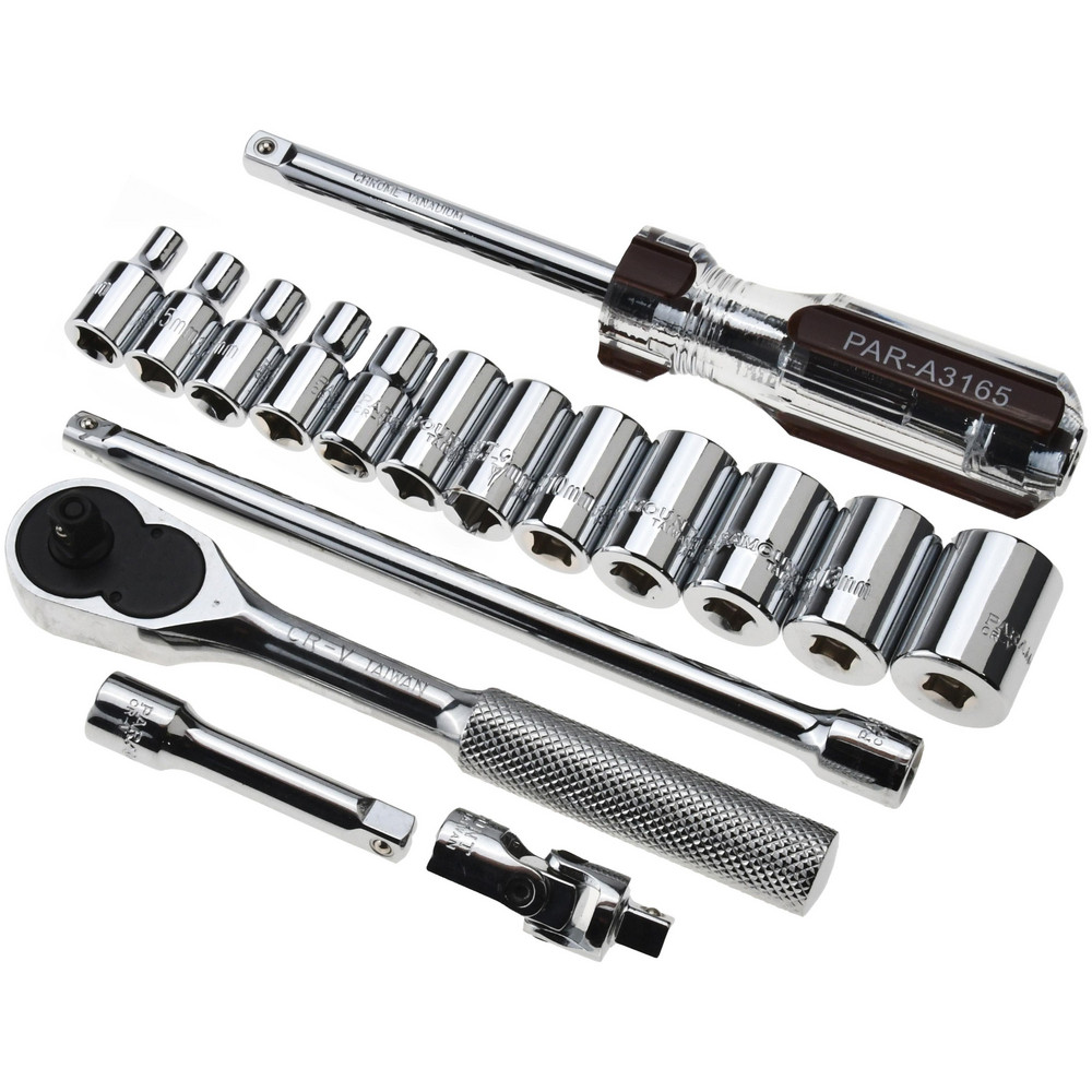 Paramount - Socket Set: Standard, 17 Pc, 1/4" Drive, 4.00 mm Min, 14.00 ...