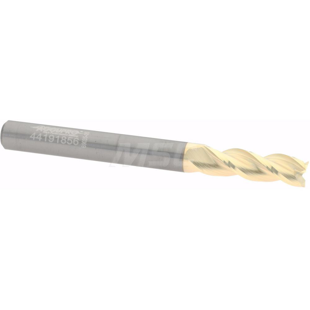 Accupro - Square End Mill: 1/4" Dia, 3/4" LOC, 3 Flute, Solid Carbide ...