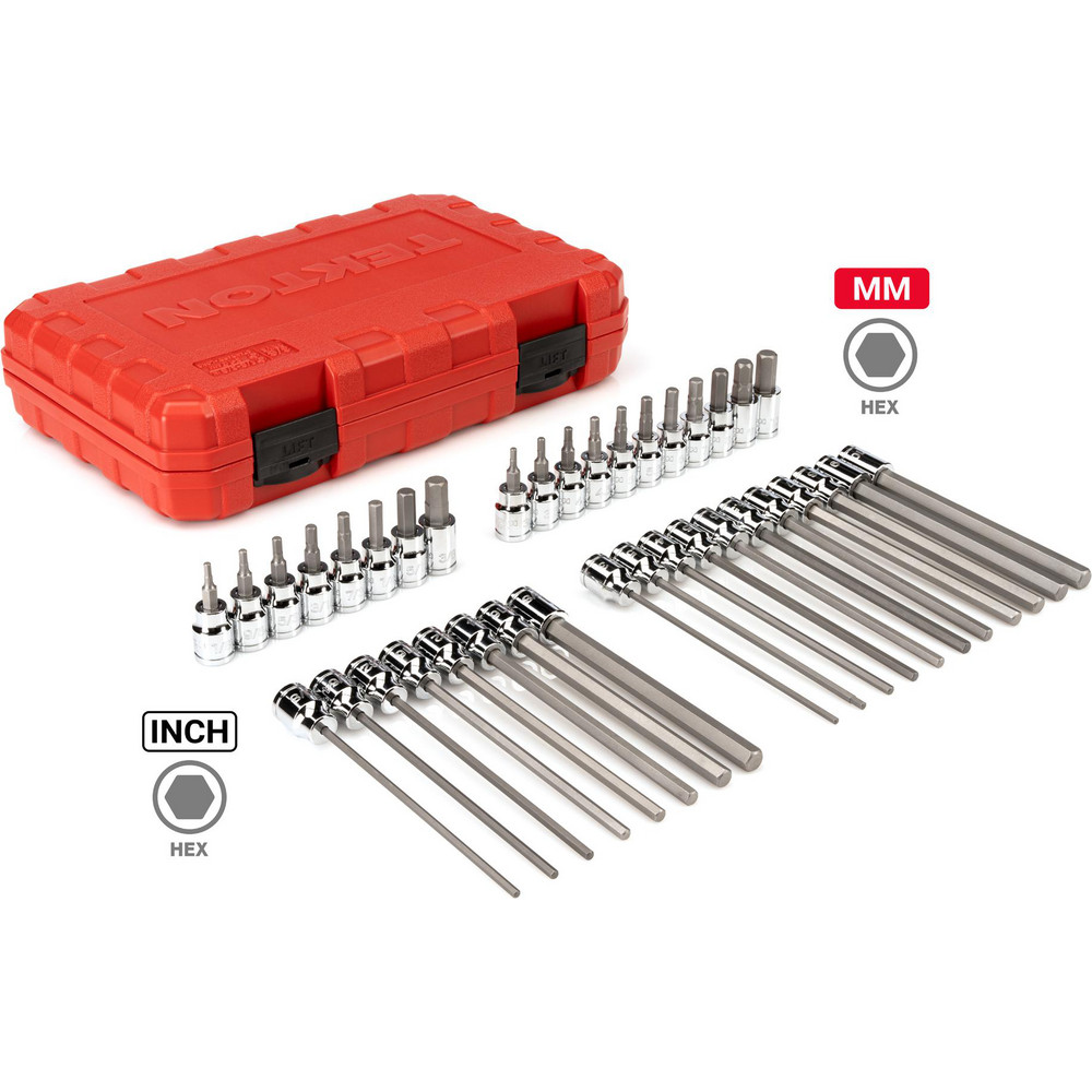 Tekton - Hex & Torx Bit Socket Sets: Set Type: Hex Bit; Drive Size (Inch): 3/8 | MSC Direct