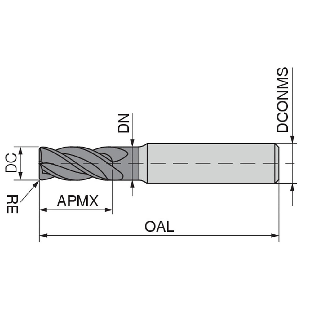 Ceratizit - Corner Radius End Mill: 4 Flute, Solid Carbide | MSC Direct