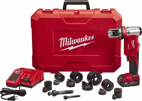 Milwaukee Tool - 18 Piece, 1/2" Punch Hole Diam, Power Knockout Set ...