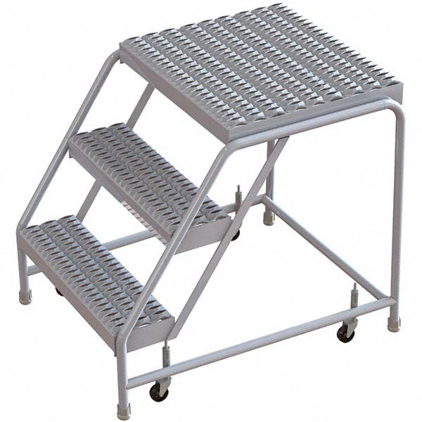 TRI-ARC - Aluminum Rolling Ladder: 350 lb Capacity, 3 Step | MSC Direct