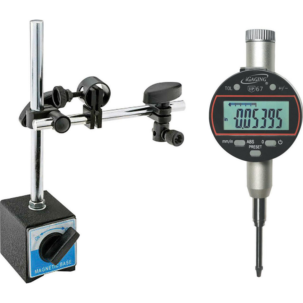 iGaging - Electronic Indicator & Base Kit: 2" Base Width, 1.0000" Max ...