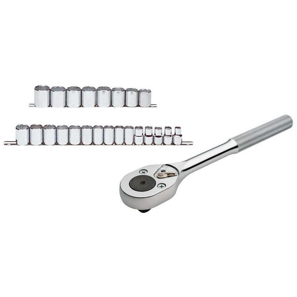 Proto - Socket Set: Standard, 24 Pc, 1/2" Drive, 10.00 mm Min, 32.00 mm ...