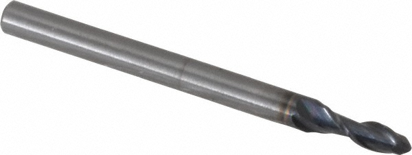 OSG - 2.5mm Diam, 8mm LOC, 2 Flute Solid Carbide Ball End Mill ...