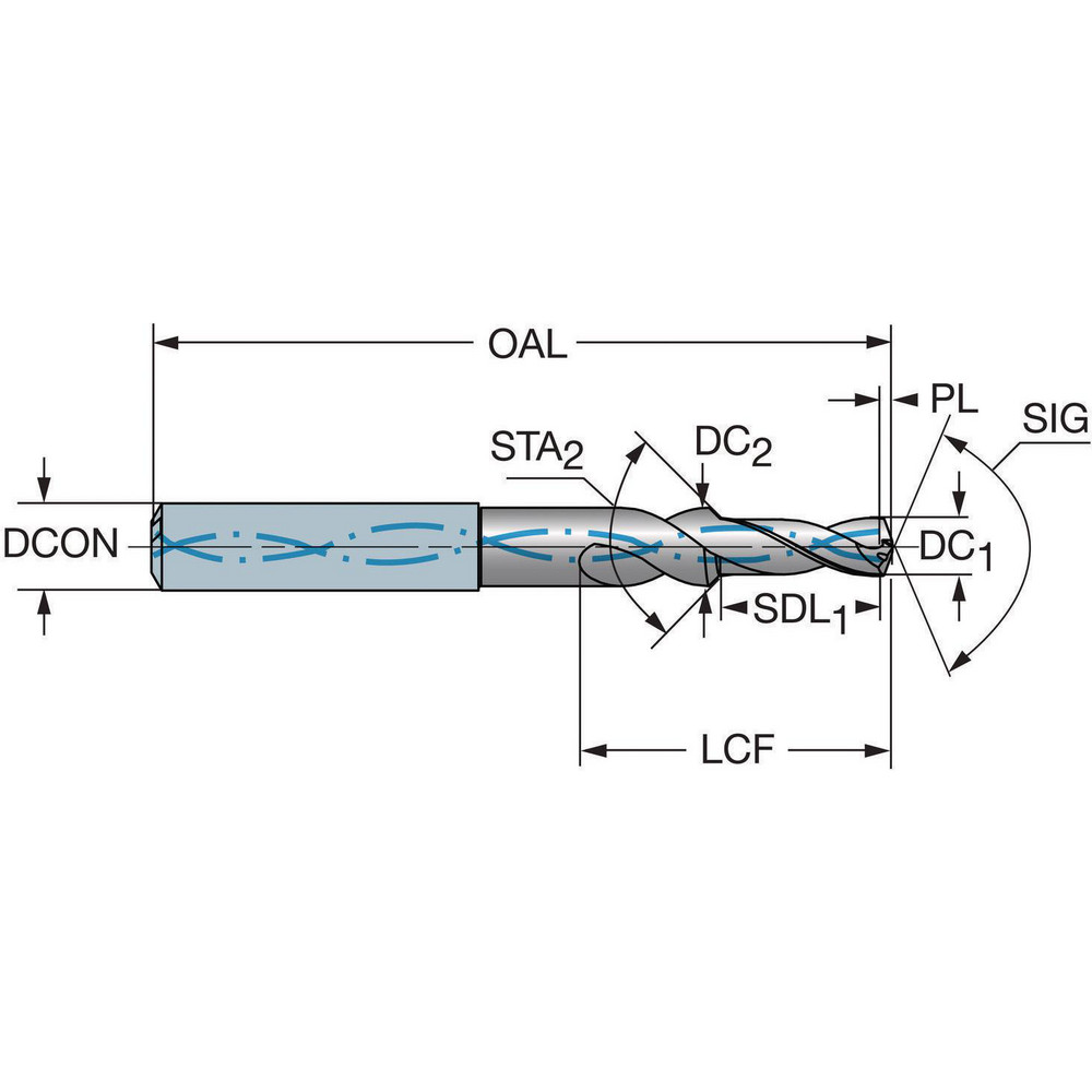 Sandvik Coromant - Subland Step Drill Bit: 6.75mm Minor, 9.11mm Major ...
