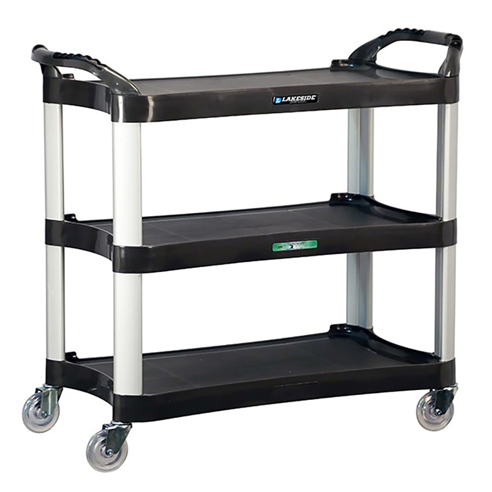 Lakeside - Utility Utility Cart: 42" Long, 37-1/2" Wide, Plastic, Gray ...