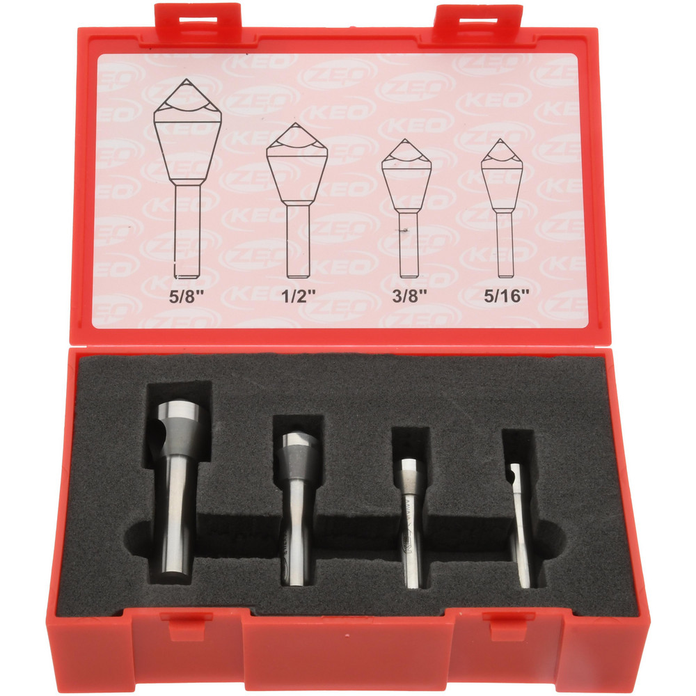 Keo - Countersink Set: 4 Pc, 5/16 to 5/8" Head Dia, 0 Flute, 90 deg ...