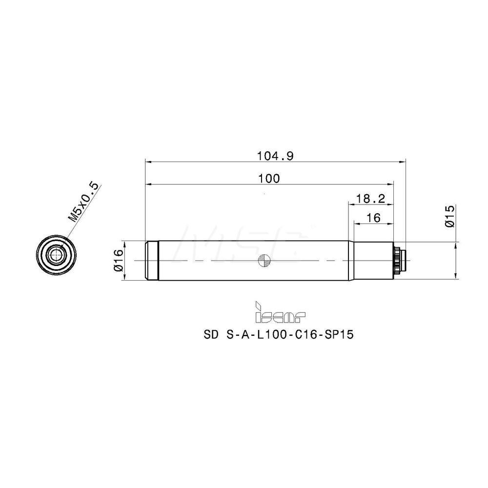 Iscar - Replaceable Tip Milling Shank: Series T-Slot, 18.2 mm ...