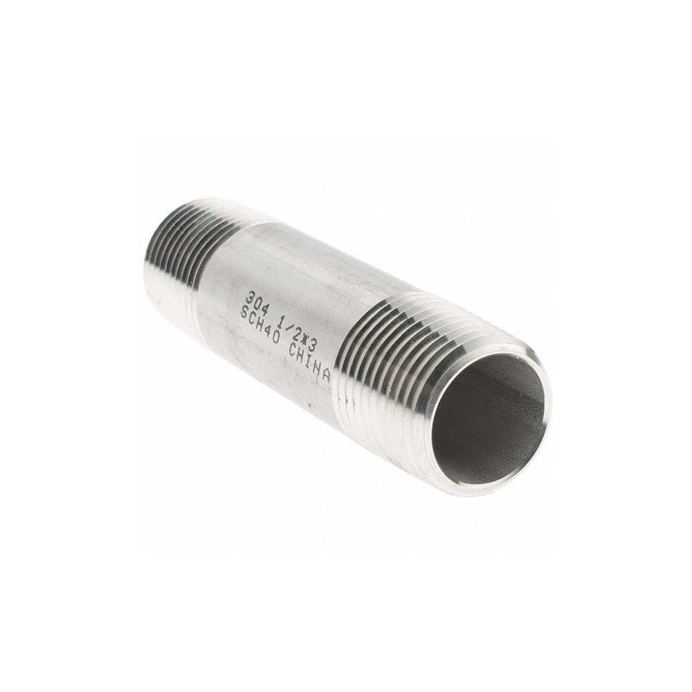 Value Collection - Stainless Steel Pipe Nipple: 1/2" Pipe, Grade 304 ...
