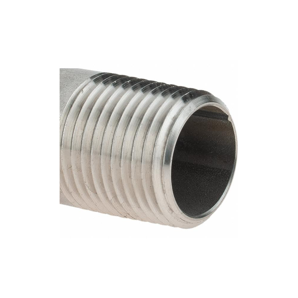 Value Collection - Stainless Steel Pipe Nipple: 1/2" Pipe, Grade 304 ...