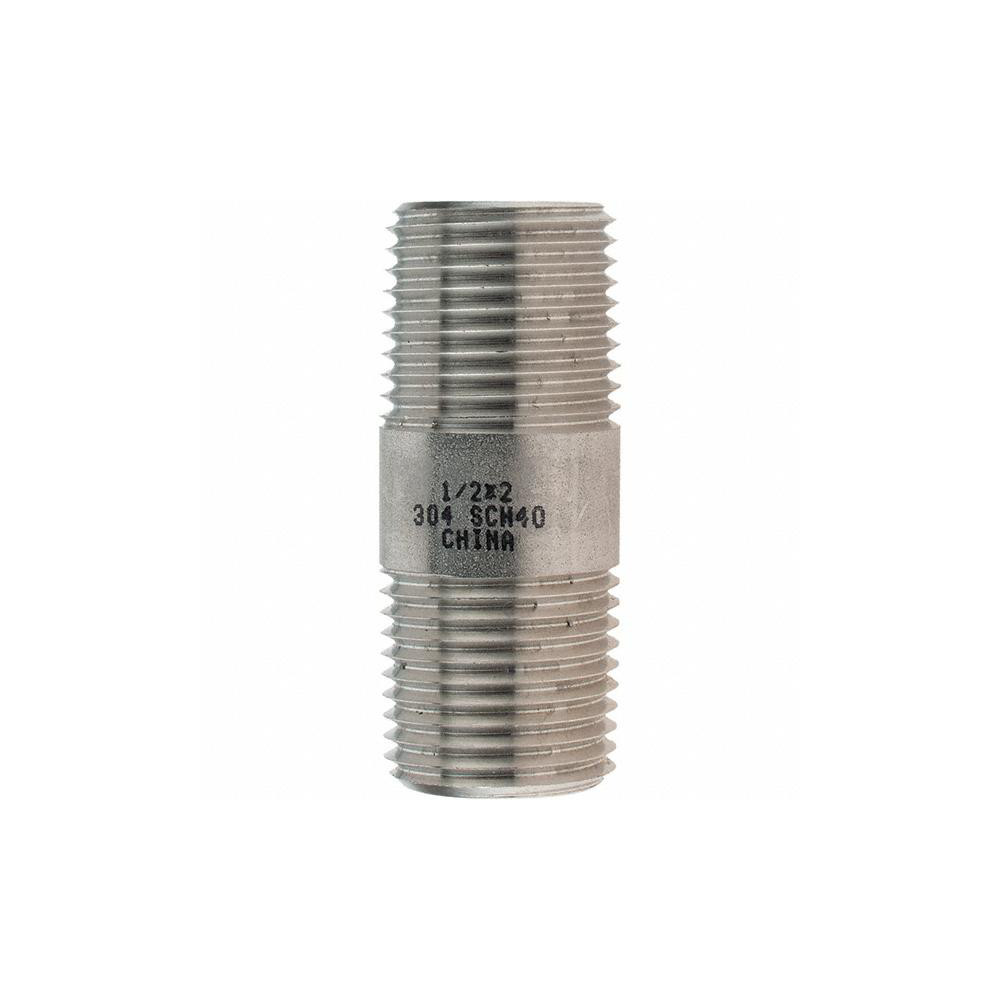 Value Collection - Stainless Steel Pipe Nipple: 1/2" Pipe, Grade 304 ...