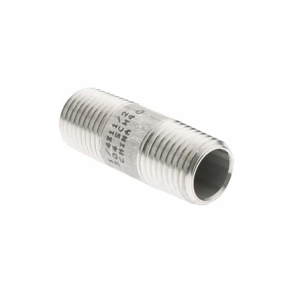 Value Collection - Stainless Steel Pipe Nipple: 1/4" Pipe, Grade 304 ...