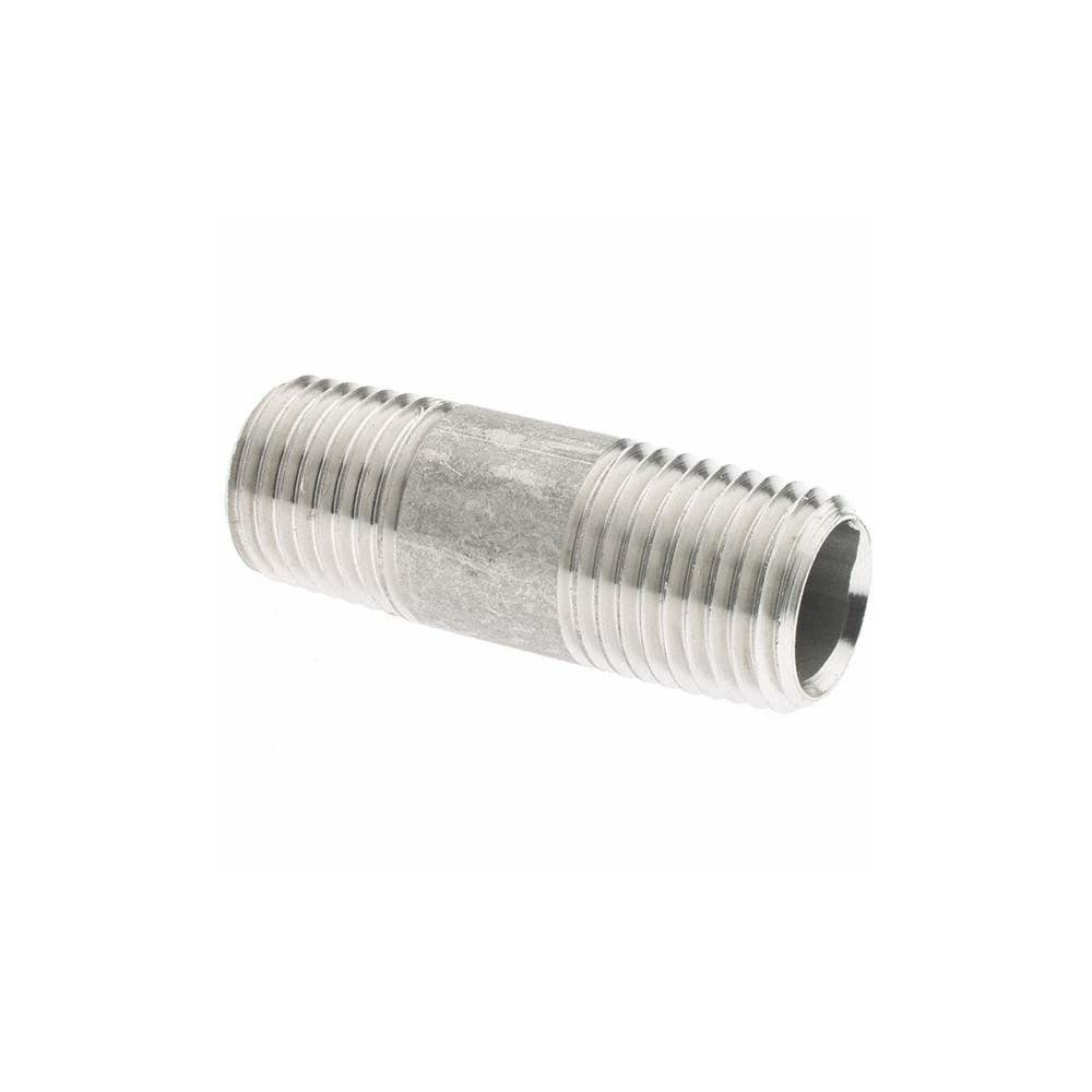 Value Collection - Stainless Steel Pipe Nipple: 1/4" Pipe, Grade 304 ...