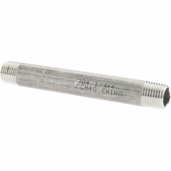 Value Collection - Stainless Steel Pipe Nipple: 1/4" Pipe, Grade 304 ...