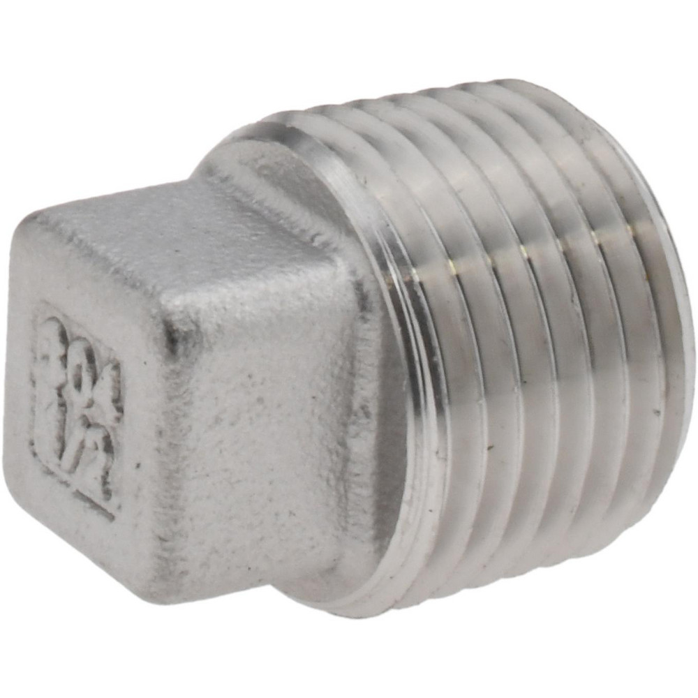 Value Collection - Pipe Square Head Plug: 1/2", 304 Stainless Steel ...