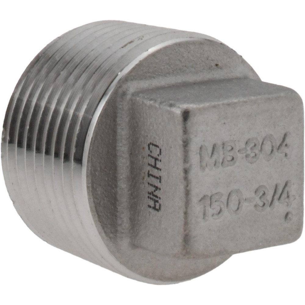 Value Collection - Pipe Square Head Plug: 3/4", 304 Stainless Steel ...