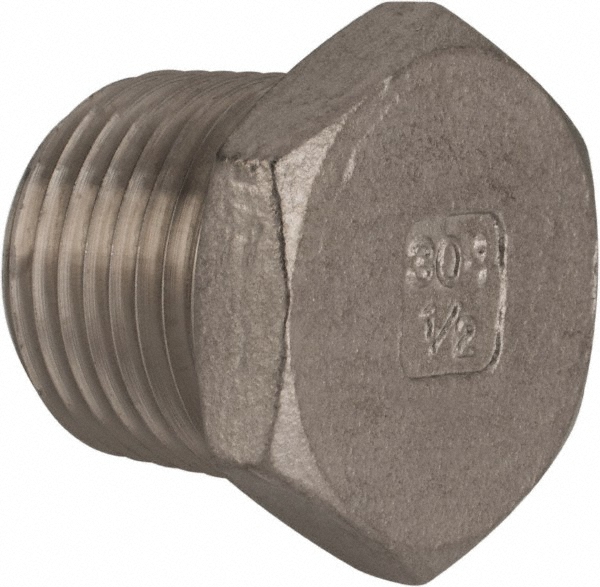 Value Collection - Pipe Hex Plug: 1/2", 304 Stainless Steel | MSC Direct