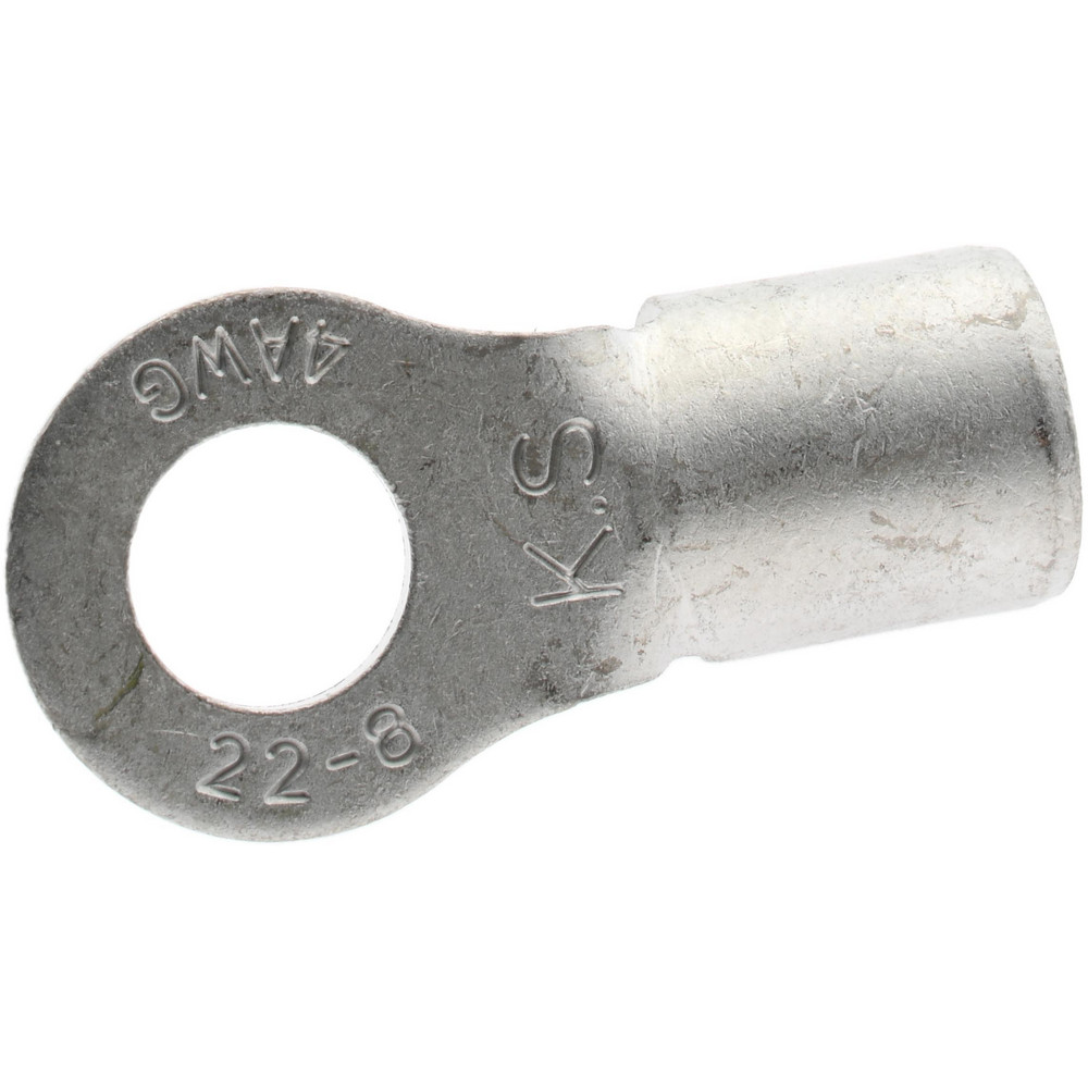 Value Collection - Circular Ring Terminal: Non-Insulated, 4 AWG, Crimp ...