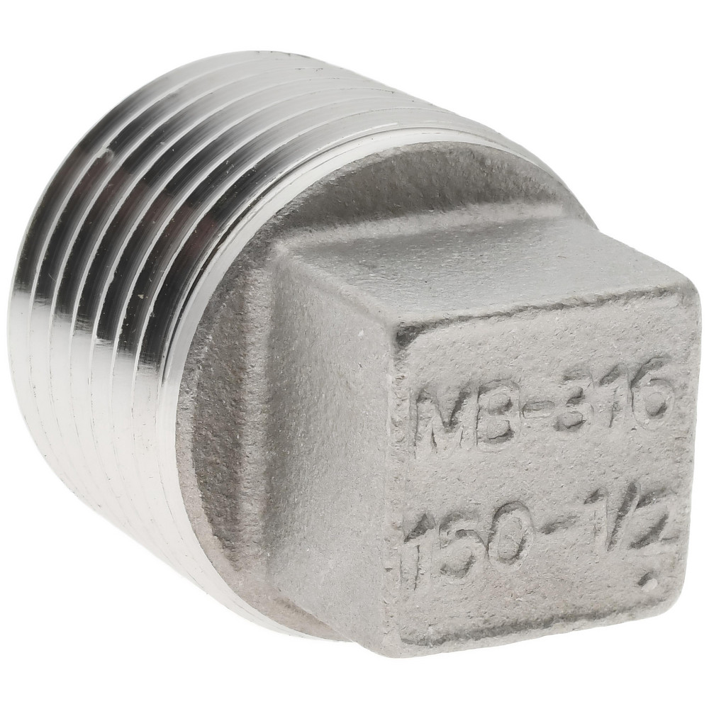 Value Collection - Pipe Square Head Plug: 1/2", 316 Stainless Steel ...