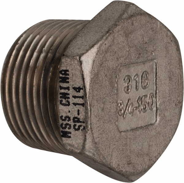 Value Collection - Pipe Hex Plug: 3/4", 316 Stainless Steel | MSC Direct