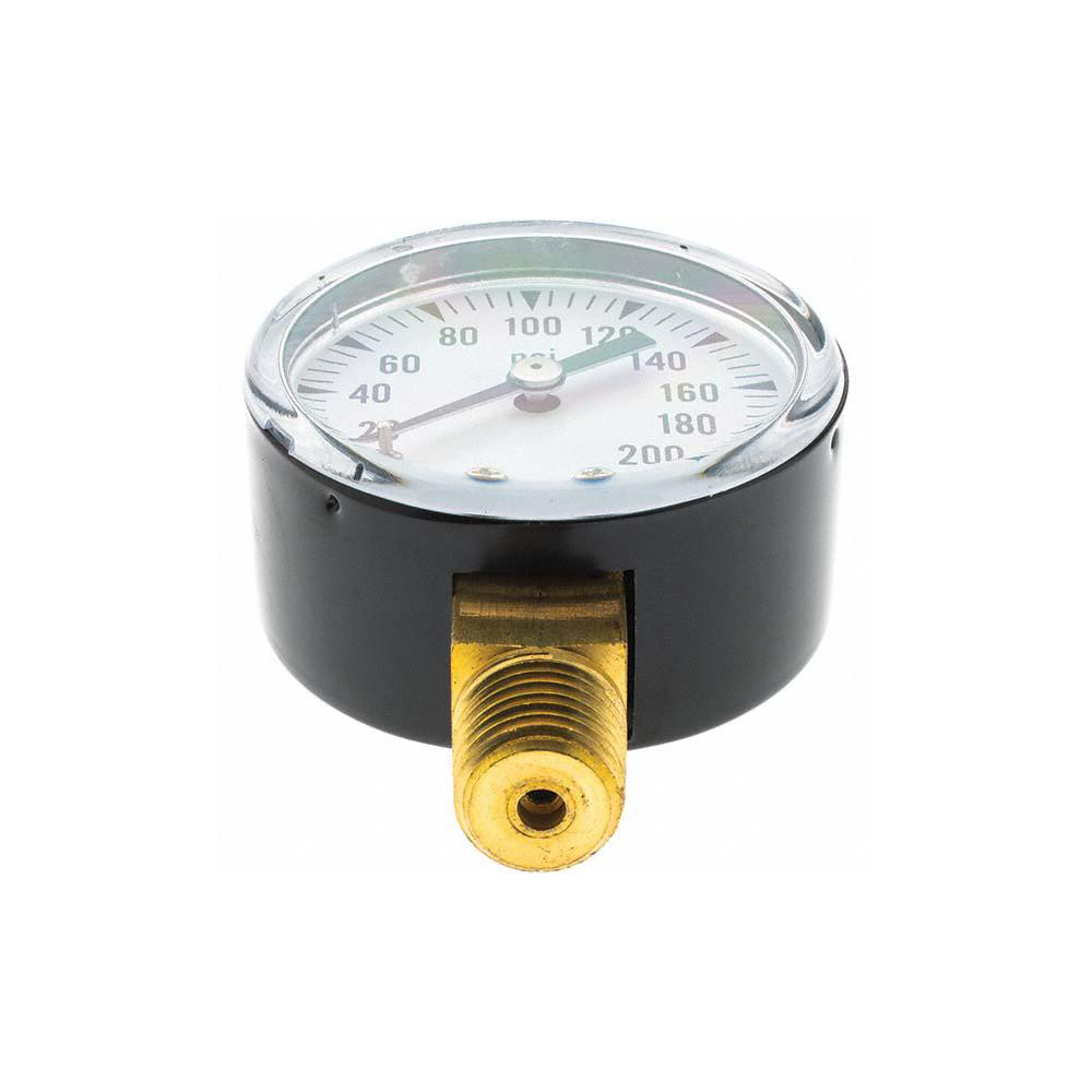Value Collection - Pressure Gauge: 2" Dial, 1/4" Thread, NPT, Lower ...