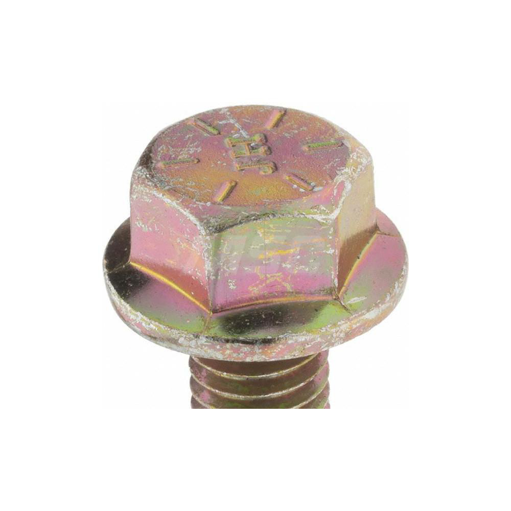 Value Collection - Smooth Flange Bolt: 3/8-16 UNC, 1-1/4" Length Under ...
