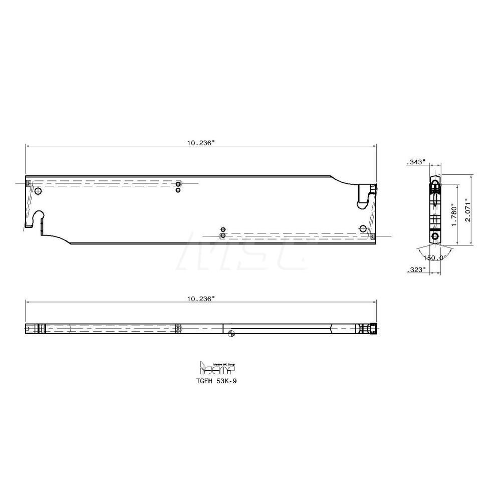 Iscar - TGFH Single End Neutral Indexable Cutoff Blade | MSC Direct