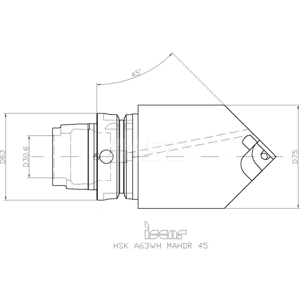 Iscar - Modular Grooving Head: Right Hand, Blade Holder Head, HSK A63WH ...