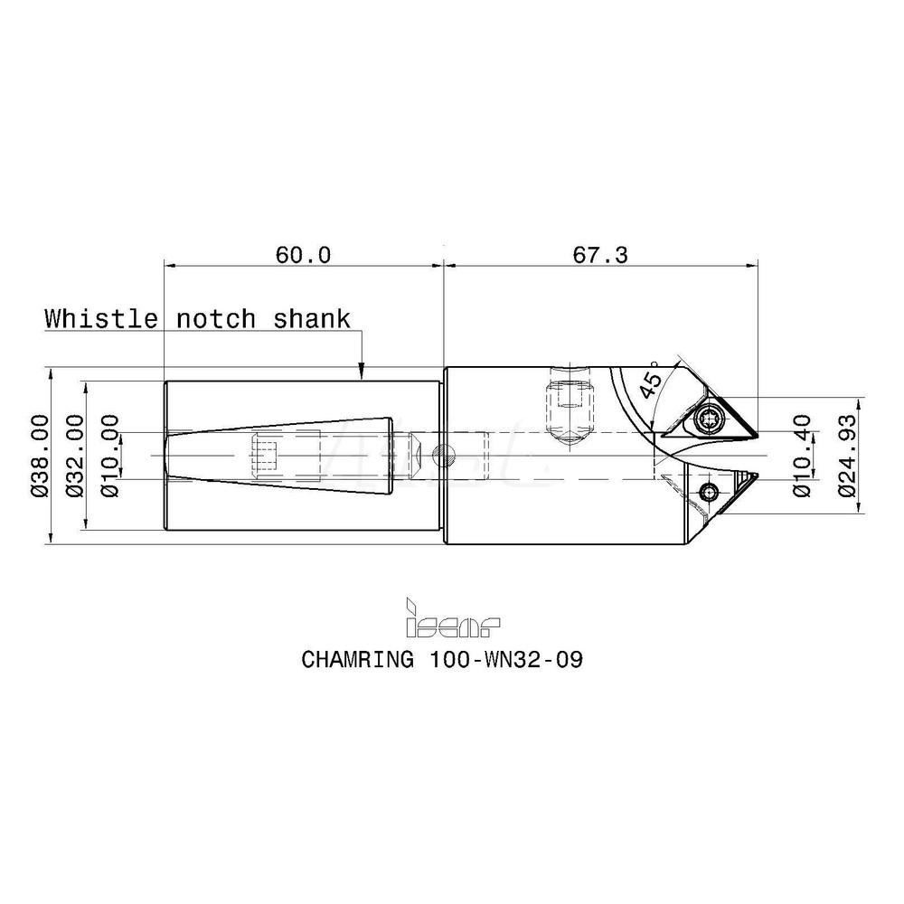 Iscar - Series ChamRing, 38mm Overall Diam, 127.3mm OAL Drilling ...